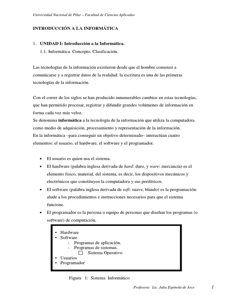 Introducción A La Informática | PDF | Hardware de la computadora ...