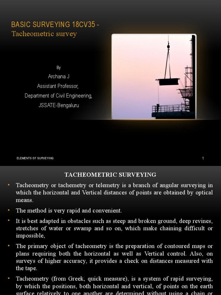 Tacheometric Surveying Guide | PDF | Surveying | Metrology