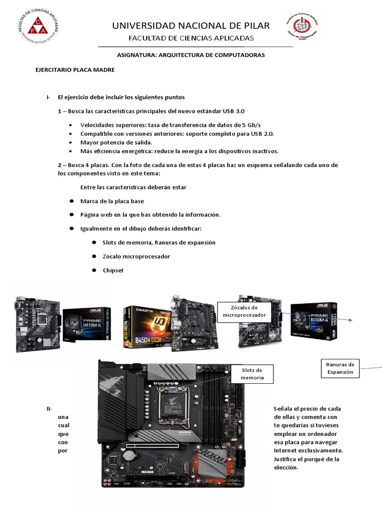 Ejercitario Placa Madre | PDF | Microprocesador | USB