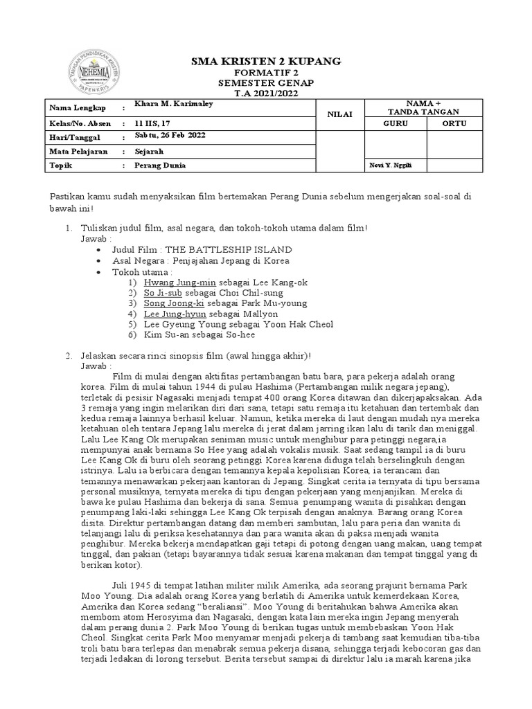 Khara (11 IIS) Form 2 Sej | PDF