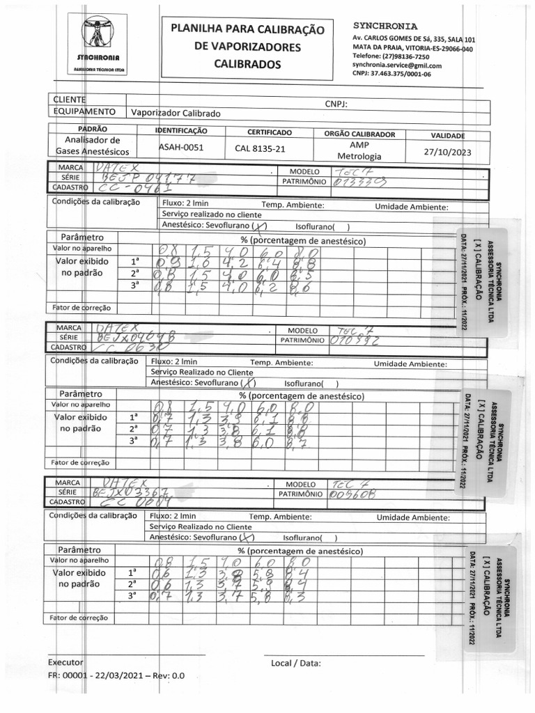 Planilhas VAH 2023 | PDF