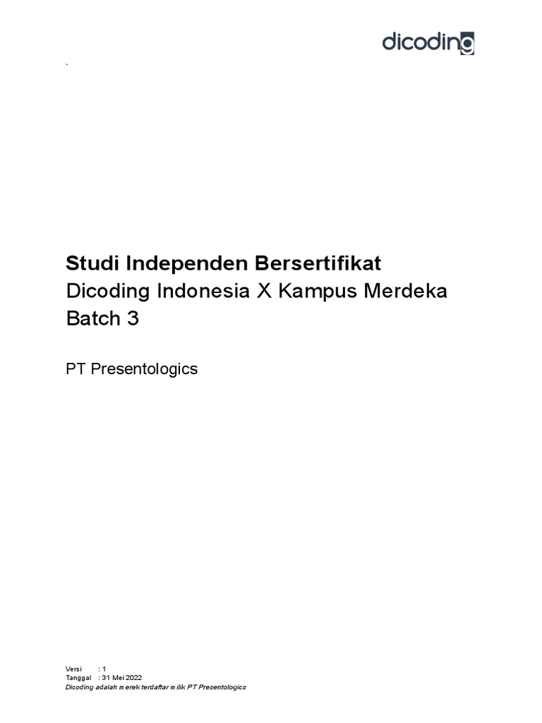 SIB Dicoding Batch 3 | PDF