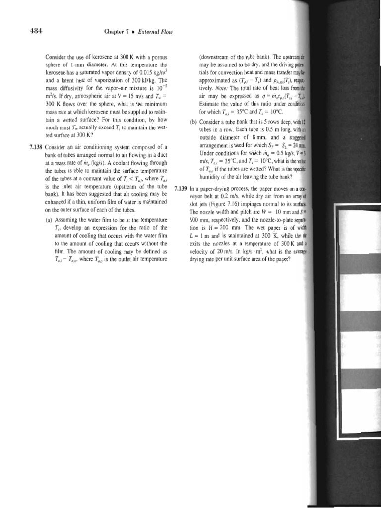 Fundamentals of Heat and Mass Transfer-Incropera-355-625 Capitoli 8-9 | PDF