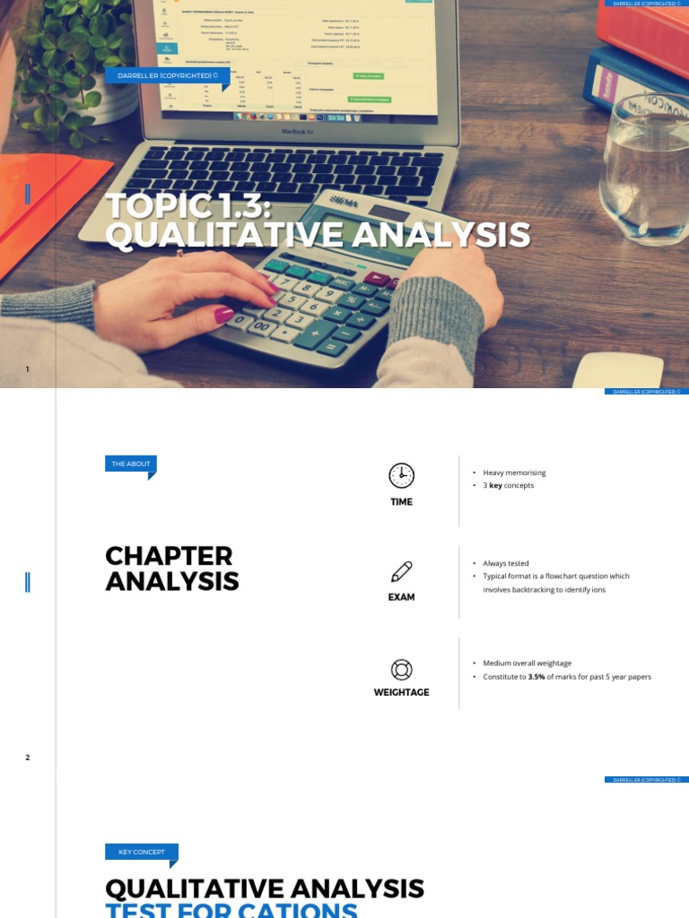 (CHEM) Chapter 1.3 - Qualitative Analysis | PDF | Hydroxide ...