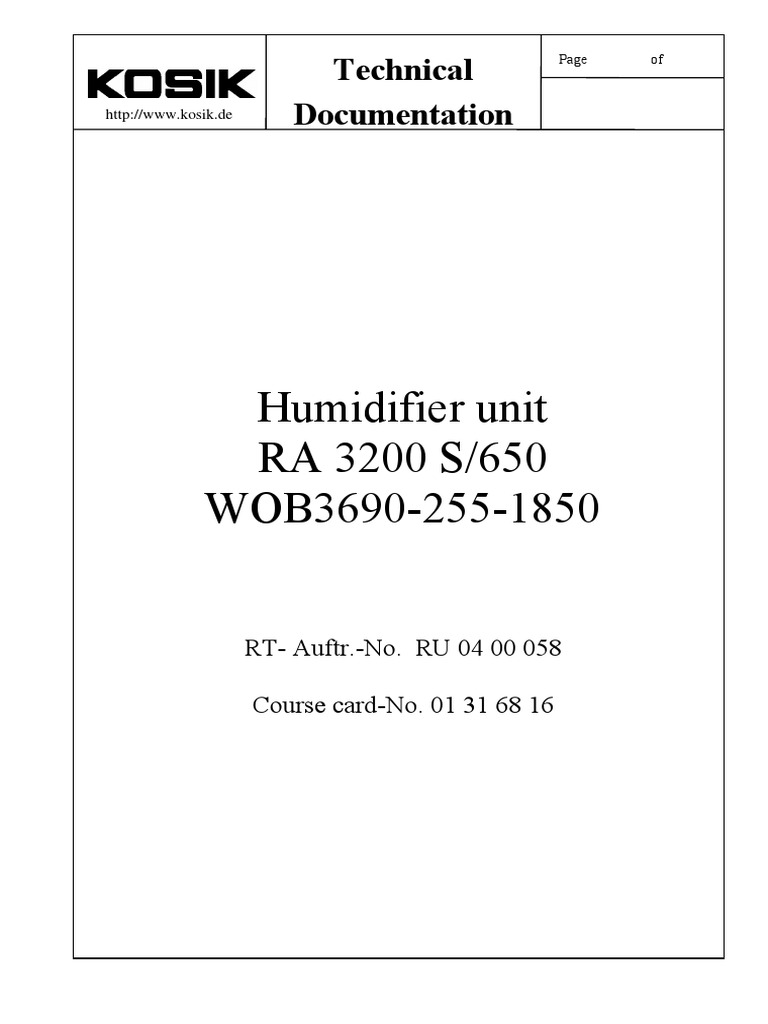 Humidifier Unit | PDF | Pump | Electrician