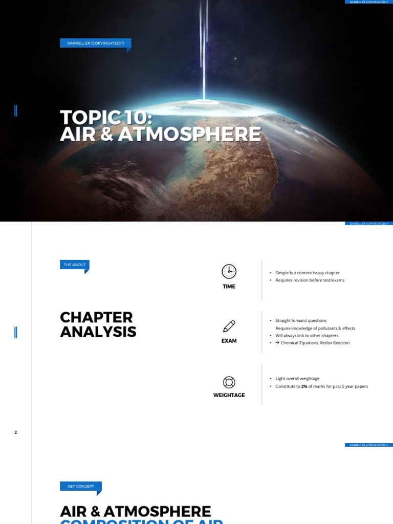 (CHEM) Chapter 10 - Air & Atmosphere | PDF | Ozone | Chlorofluorocarbon