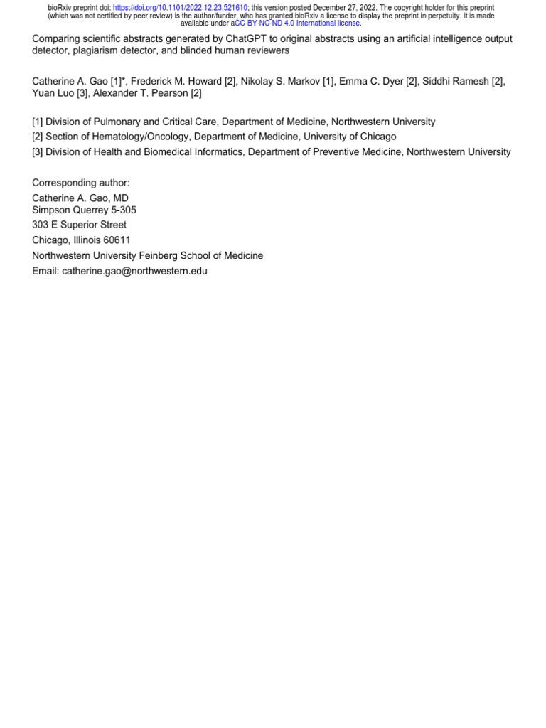 Comparing Scientific Abstracts Generated By Chatgpt To Original