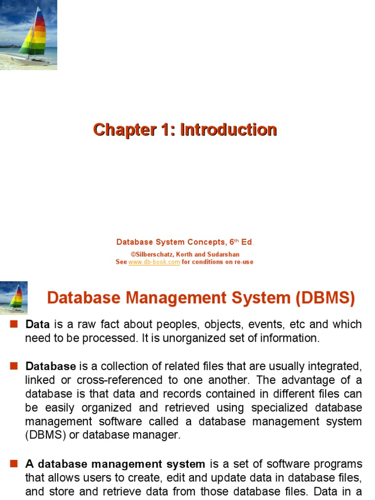 CH-1 (I) Introduction To DBMS | PDF | Databases | Conceptual Model