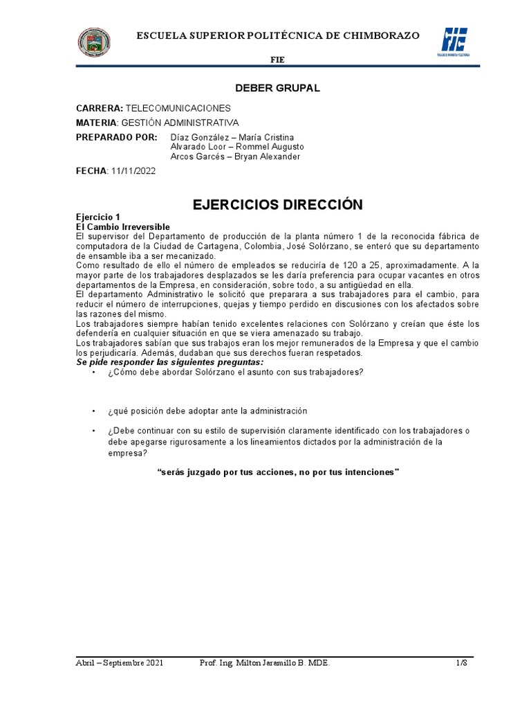 Formato Deber Grupal | PDF | Planificación | Business