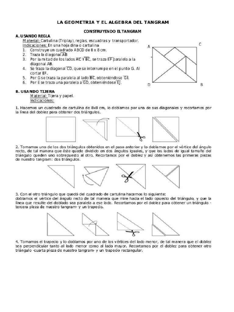 Construccion Tangram Clasico Con Papel | PDF