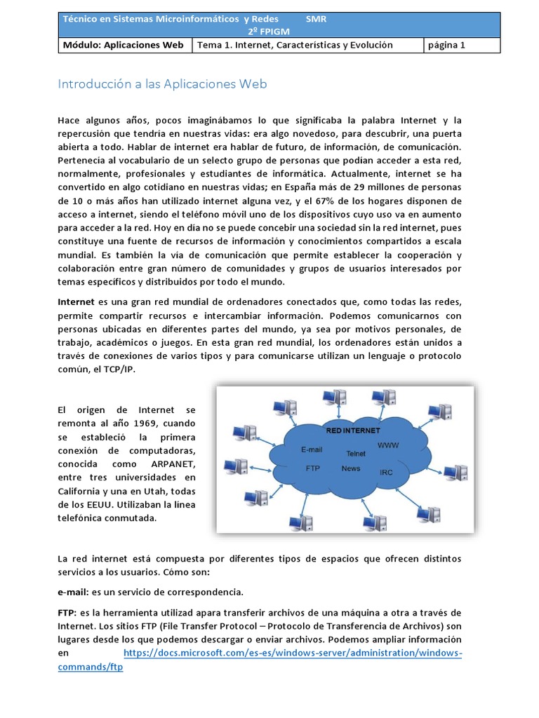 Características de Internet y su Evolución | PDF | Red mundial ...