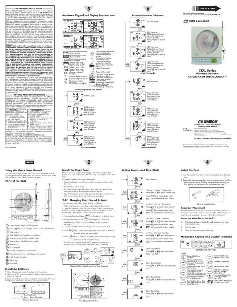 Omega Temp and Humidity Manual MQS4098 | PDF | Legal Liability | Humidity