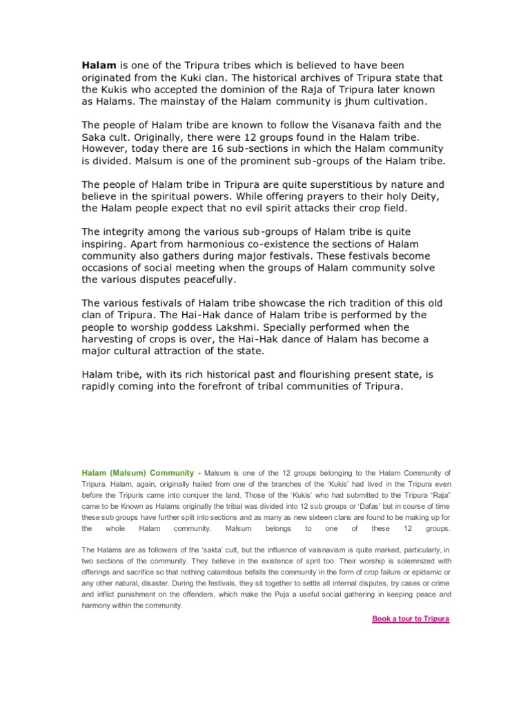 History of Halam Ranglong Tribe's | PDF