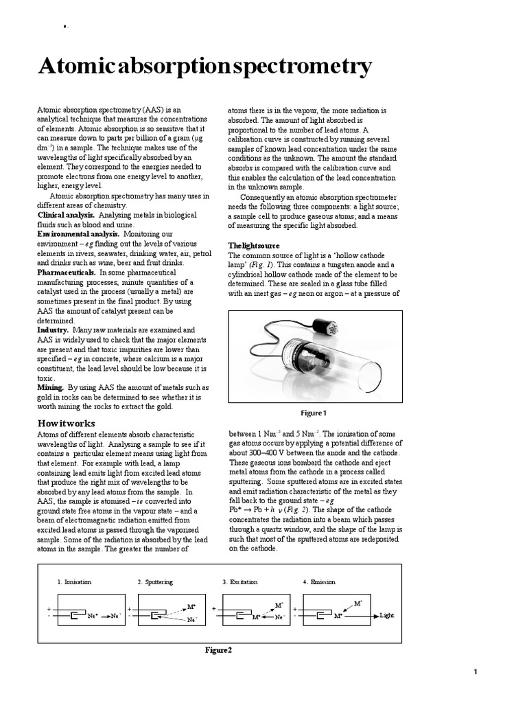 Atomic Absorption Spectrometry: How It Works | PDF | Atomic Absorption Spectroscopy | Absorption ...