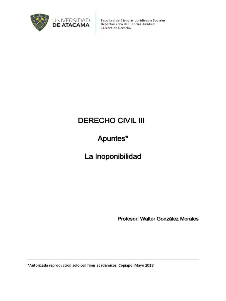 Apuntes - La Inoponibilidad | PDF | Justicia | Crimen y violencia