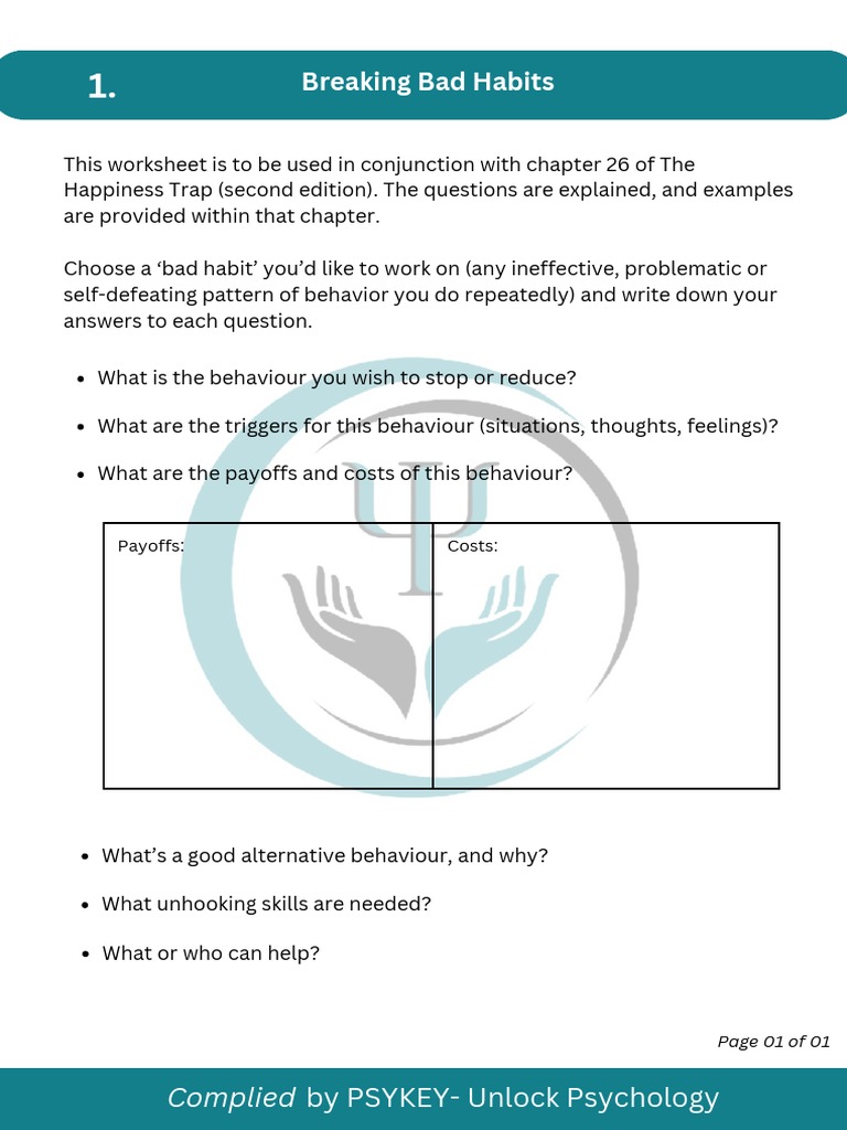 Breaking Bad Habits Worksheet | PDF
