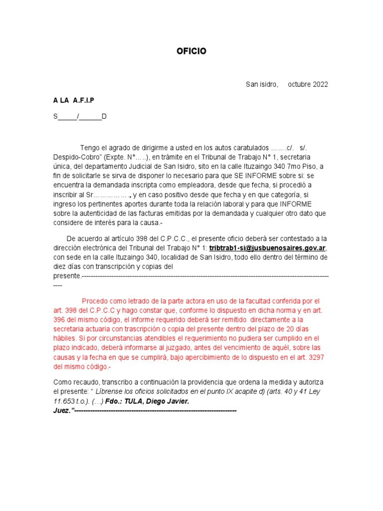 Oficio Afip | PDF