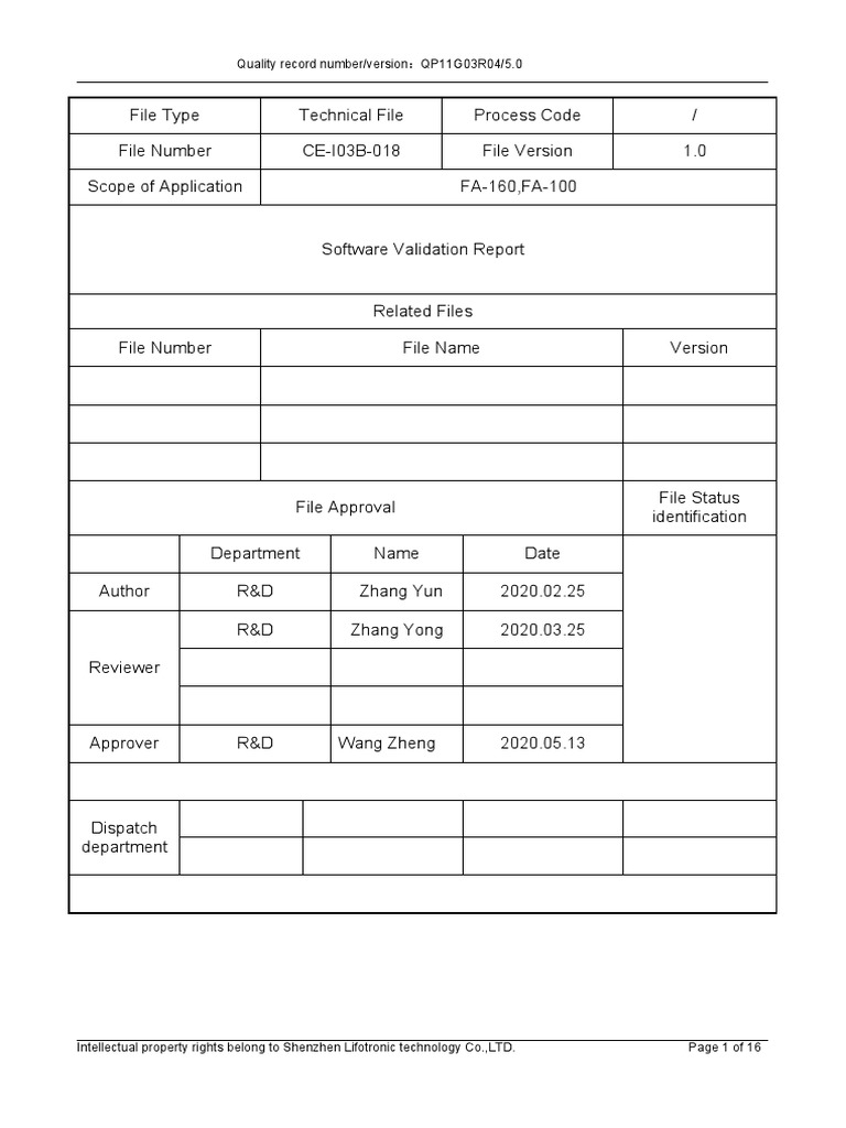 Appendix E.3 CE-I03B-017 Software Validation Report 1.0 | Download Free ...