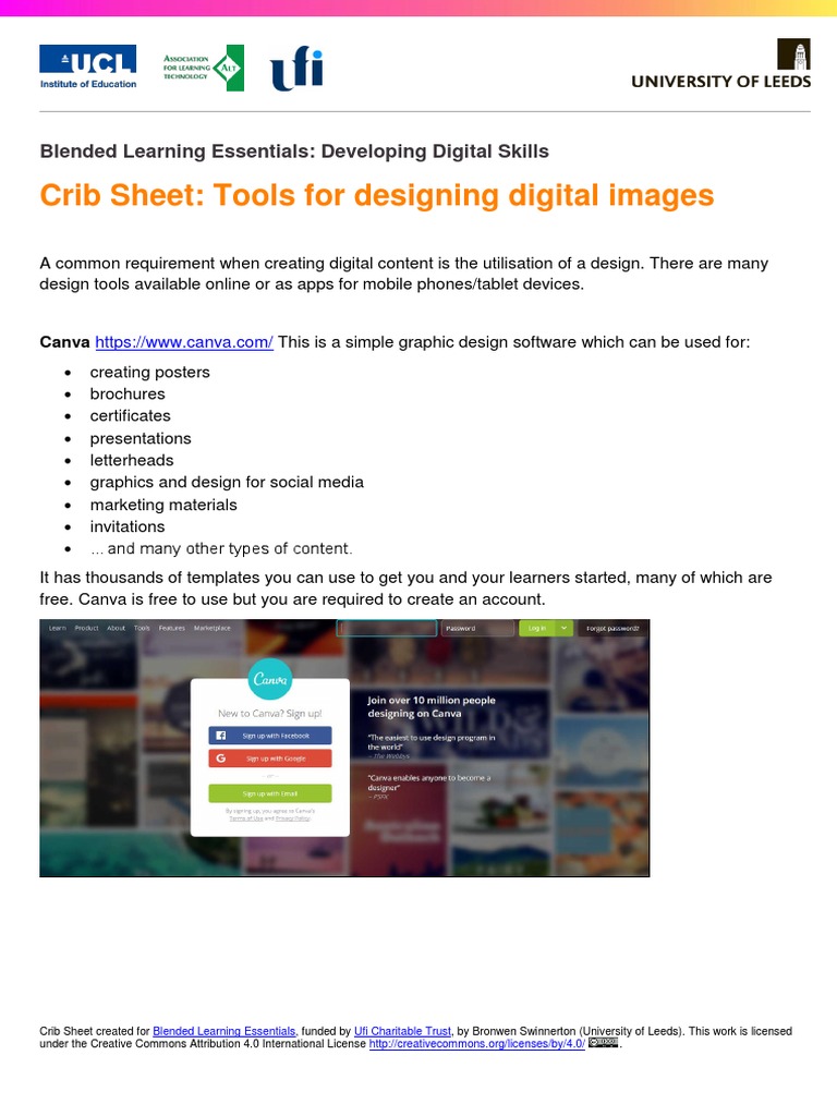 Canva for Blended Learning Design Tools | PDF | Infographics | You Tube