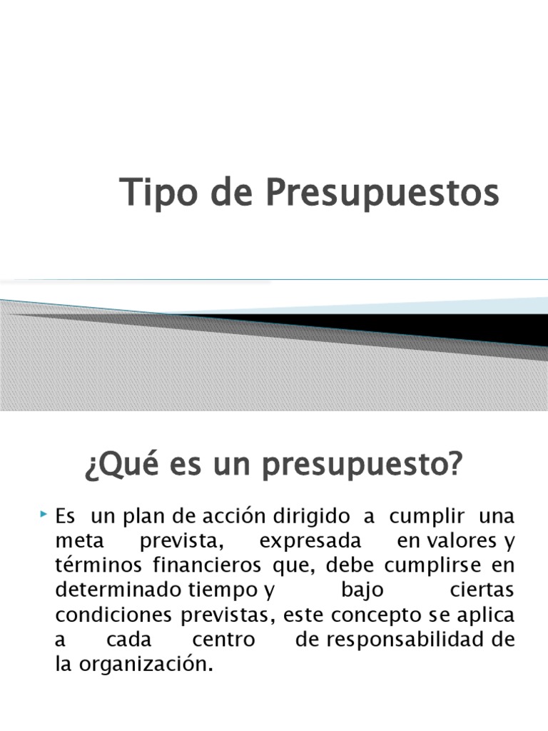 Tipos de Presupuestos | PDF | Presupuesto | Economias