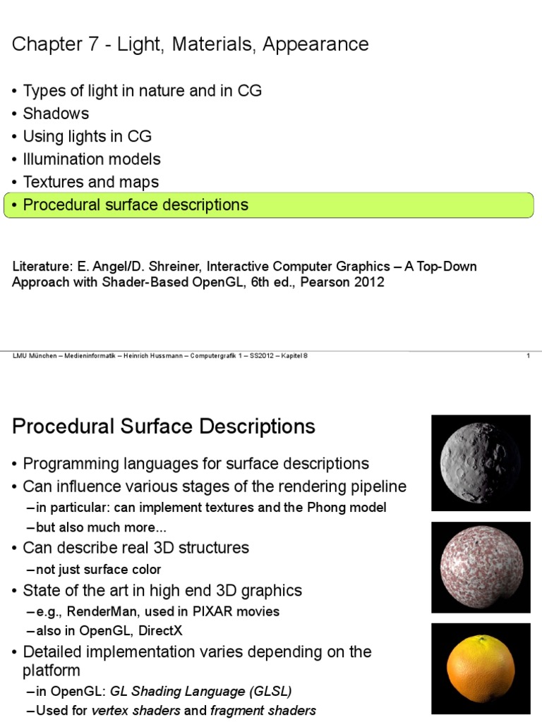 Computergrafik cg1 - 8 | PDF | Shader | Rendering (Computer Graphics)