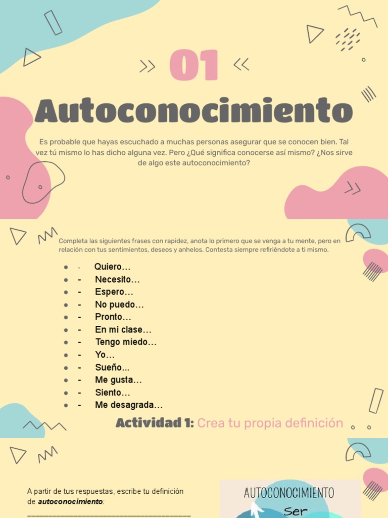 Autoconocimiento | PDF | Relaciones personales, crianza y desarrollo personal