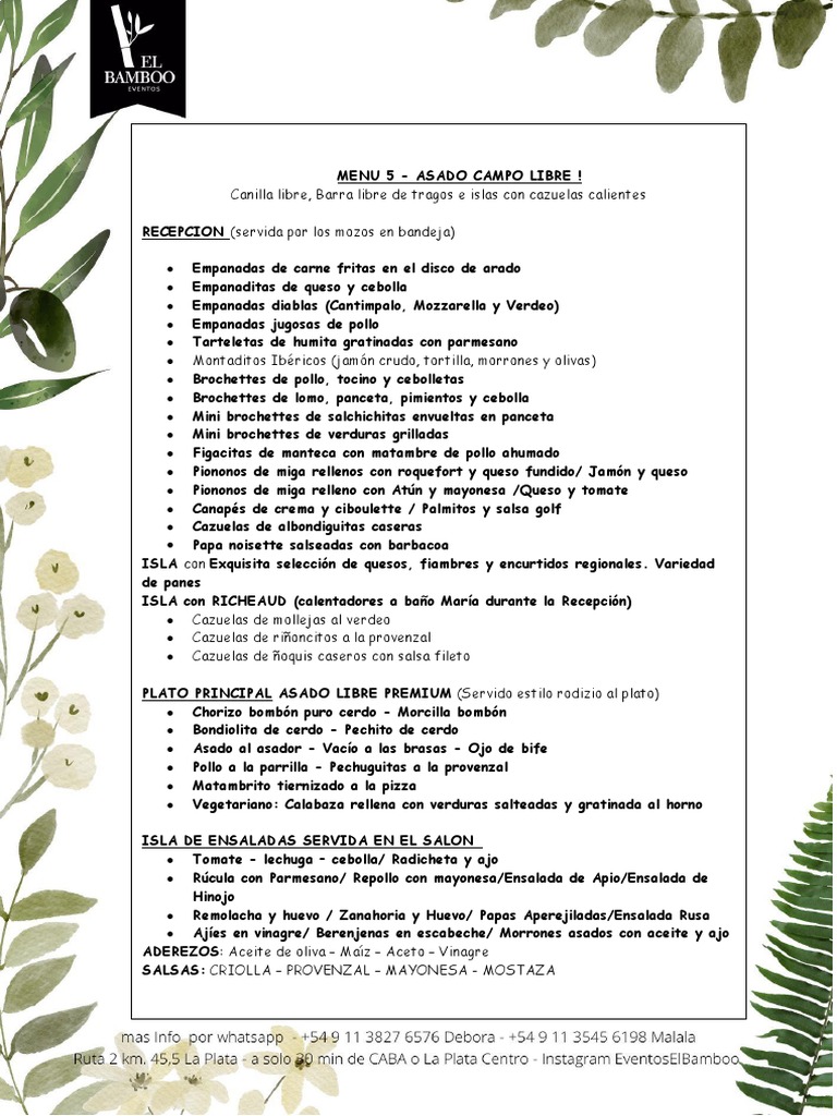 Menu 5 - $16700 Valido Hasta 31ene2023 | PDF | Cerdo | Cocinando