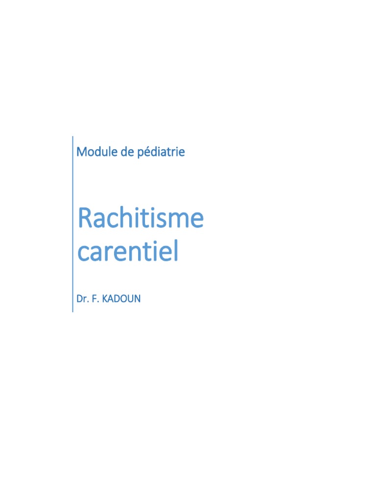 Rachitisme Carentiel | PDF | Vitamine D | Calcium