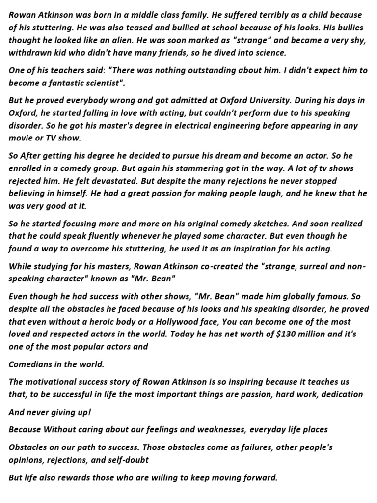 Rowan Atkinson Was Born in A Middle Class Family | PDF