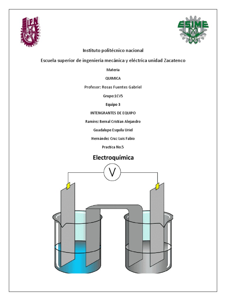 Practica 5 Correcion | PDF | Electrodo | Redox