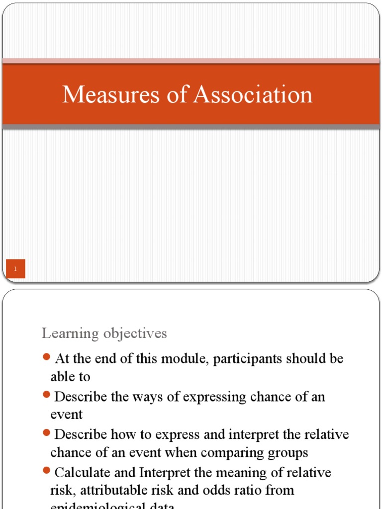 Measures of Association | PDF | Relative Risk | Incidence (Epidemiology)