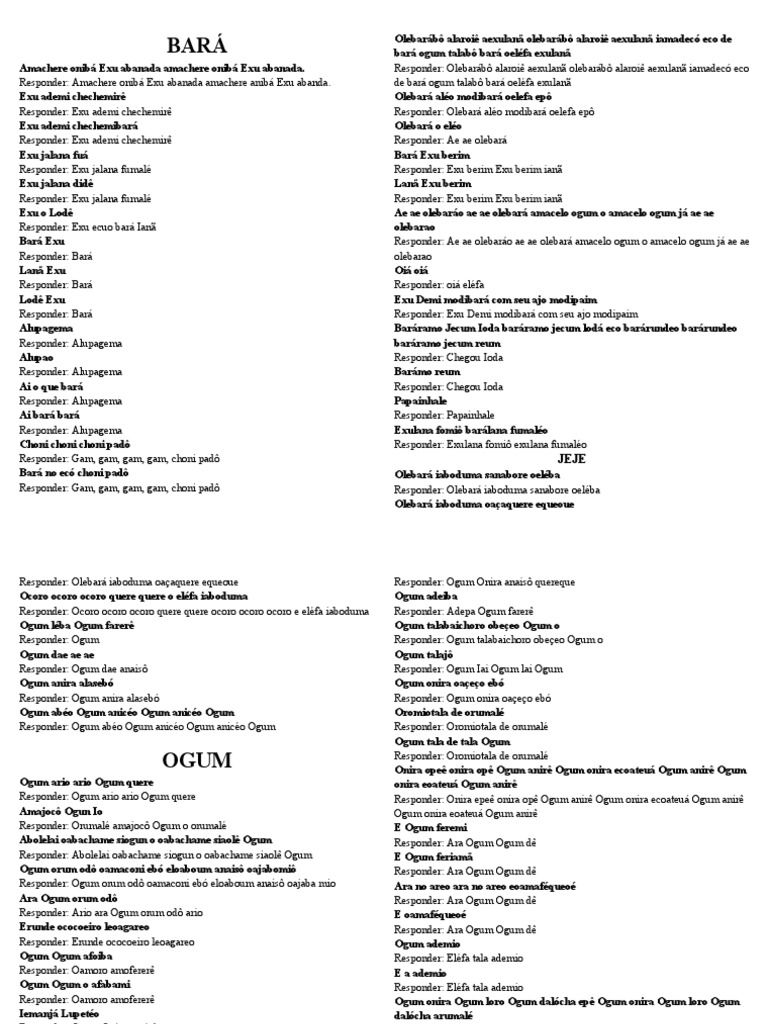 Rezas de BARA A OXALA | PDF | Deidades | Religión étnica