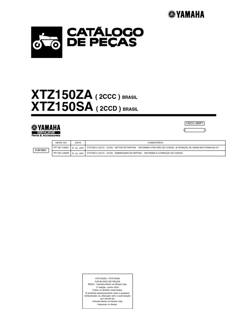 Xtz150z-s'22 Abs (2ccc - 2ccd) Crosser Rev01 | PDF | Propulsão | Peças ...