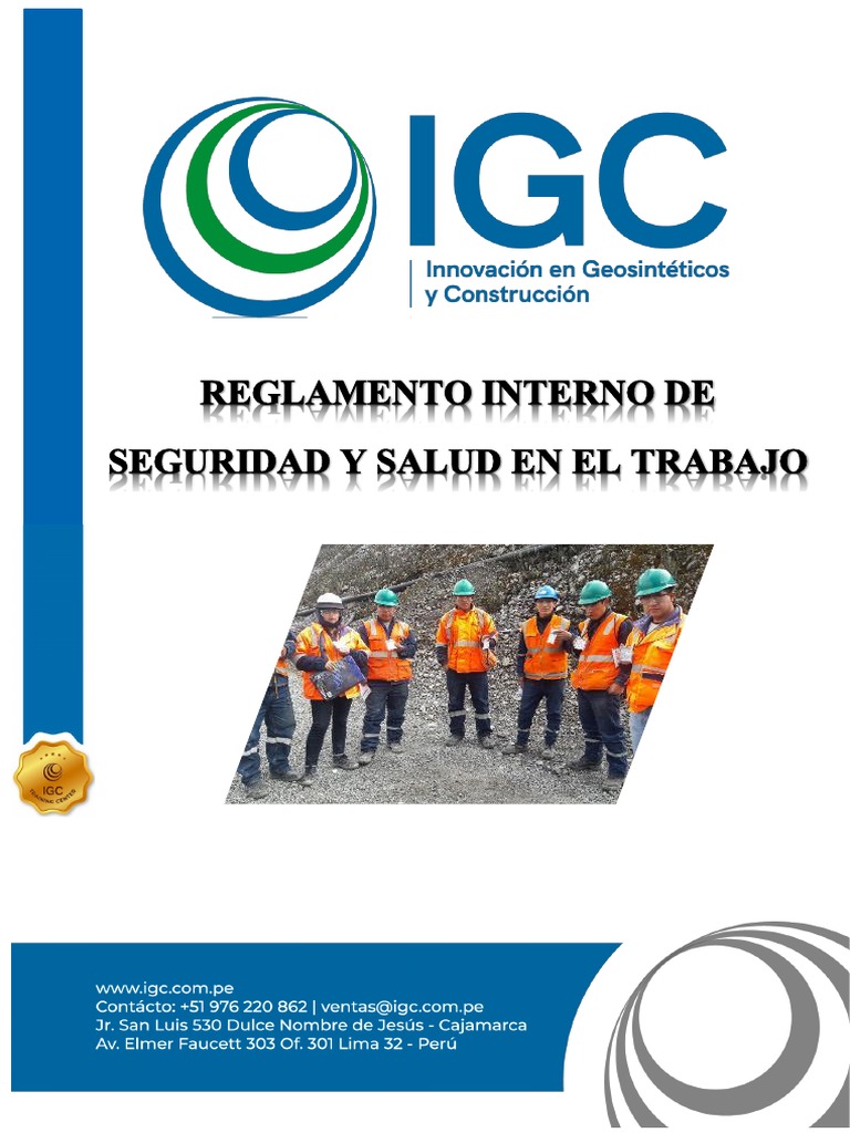 Reglamento Interno de Seguridad y Salud en El Trabajo - Igc SRL V9 - Construcción | PDF ...