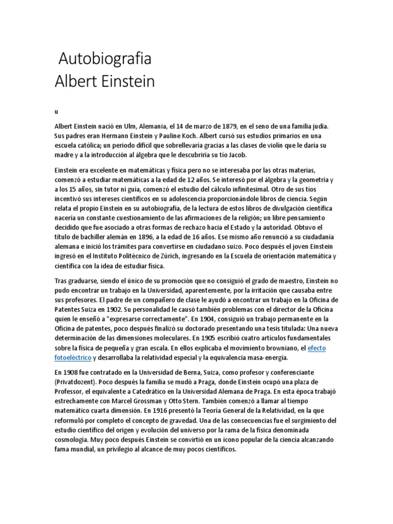 Albert Einstein Autobiografia (1) | PDF | Albert Einstein | Science