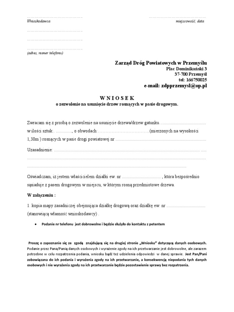Wniosek-Usuniecie-Drzew ! | PDF Wniosek-Usuniecie-Drzew ! | PDF