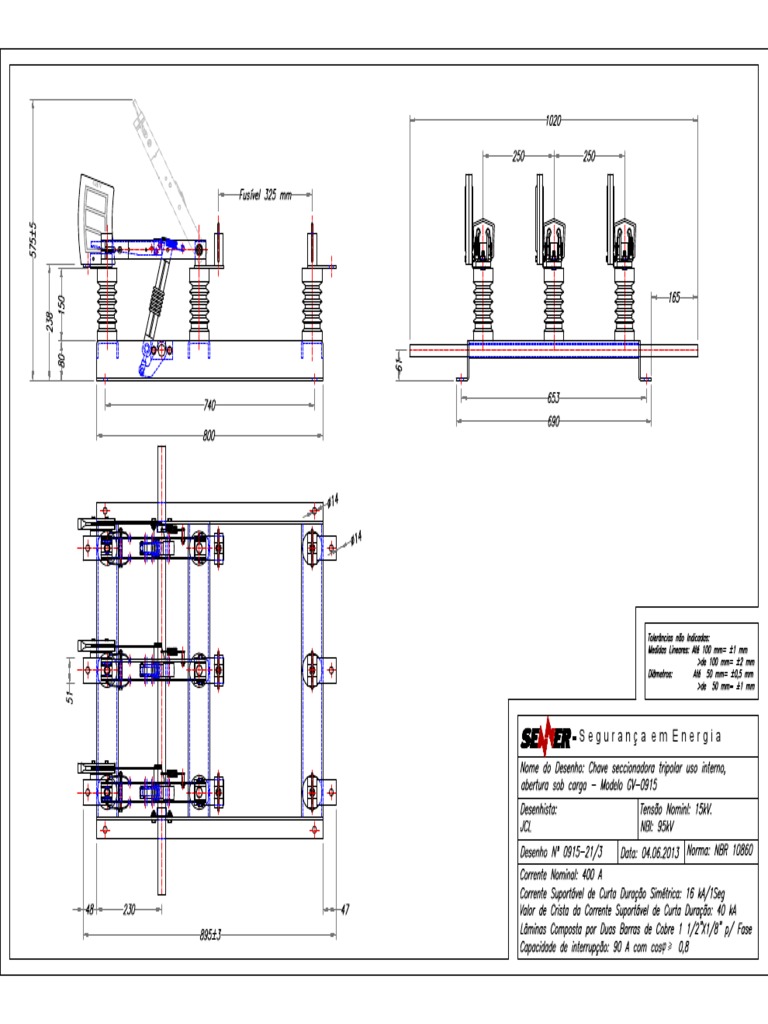0915-21-Chave Tripolar GV-0915 15-95kV 400A 16ka 325mm | PDF
