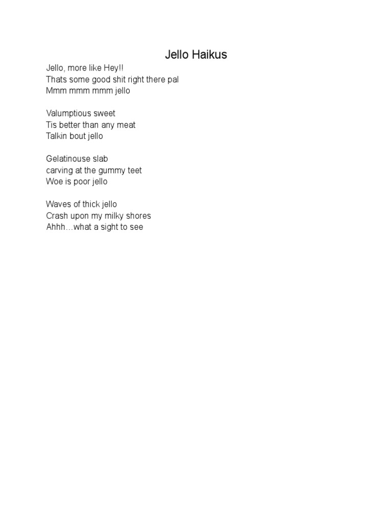 Jello Haikus | PDF