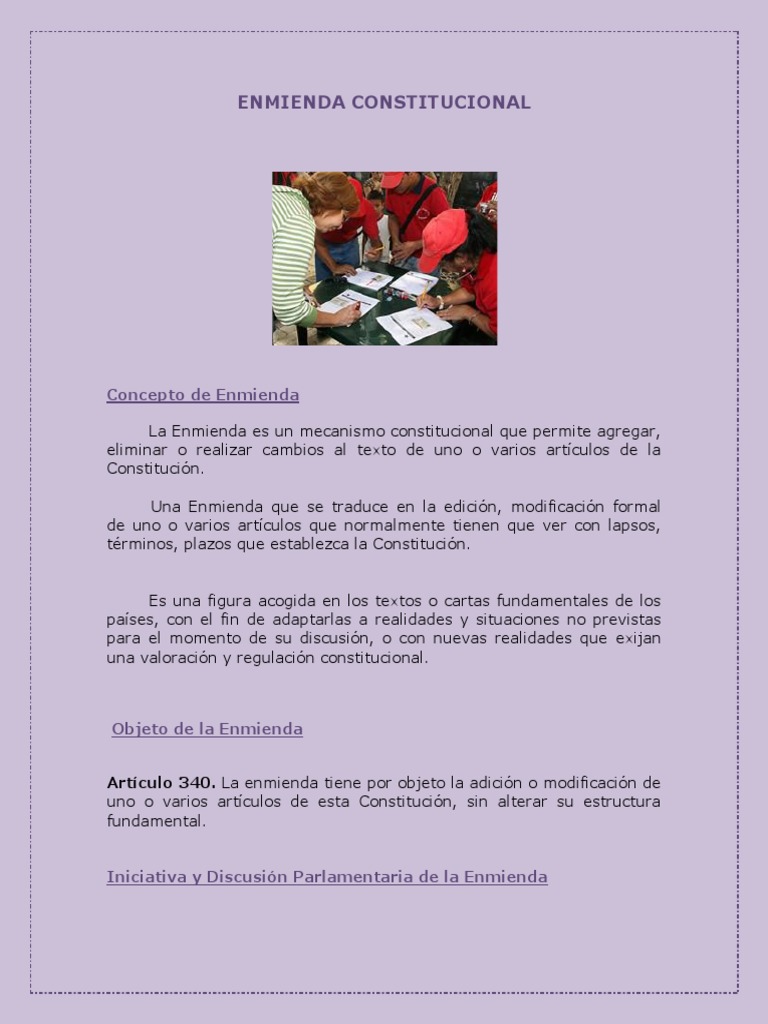 Enmiendas Constitucionales en Venezuela | PDF | Gobierno | Eventos ...
