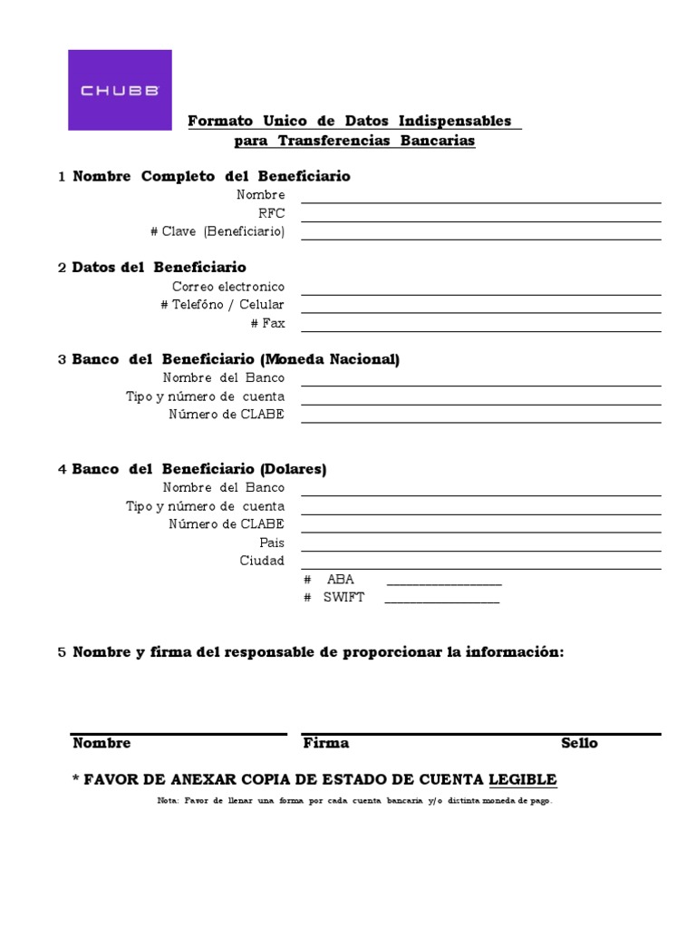 Formato Transfer | PDF