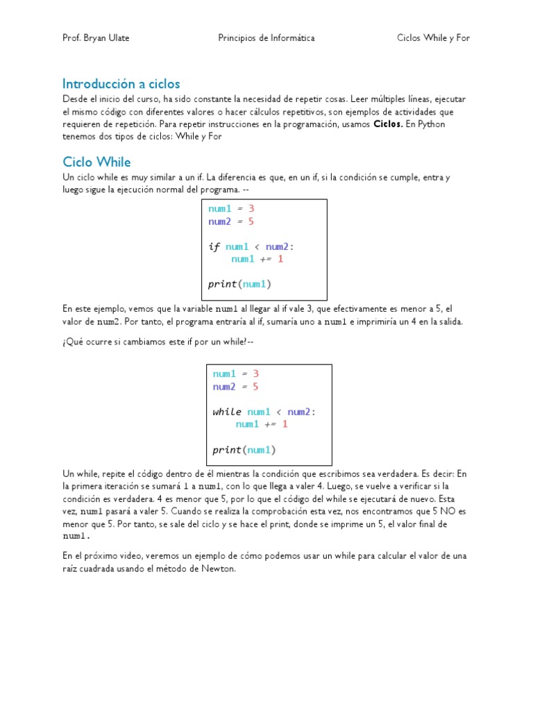 TÓPICO 2. Ciclos | PDF | Python (lenguaje de programación) | Programa ...