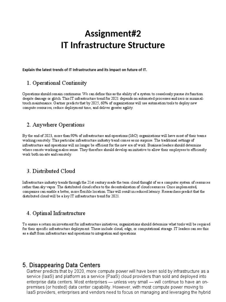 Assignment 2 IT Infrastructure | PDF | Cloud Computing | Computing
