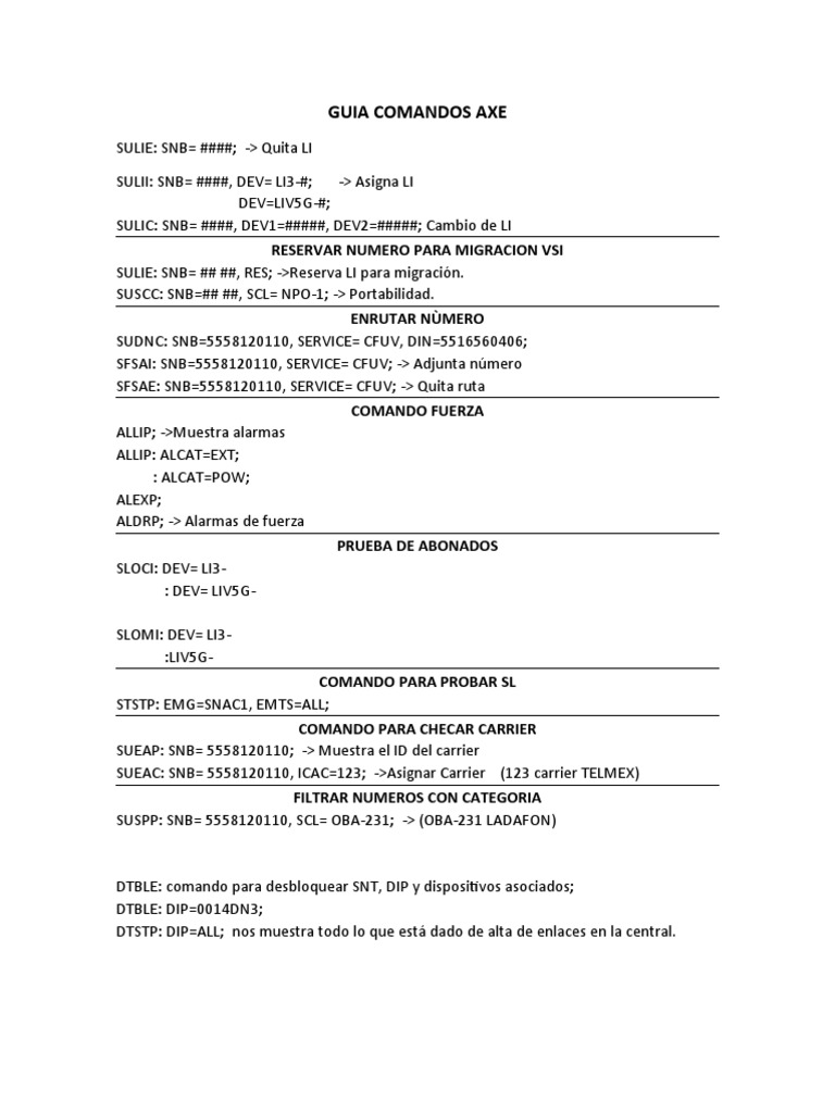 Guia Comandos Axe | PDF