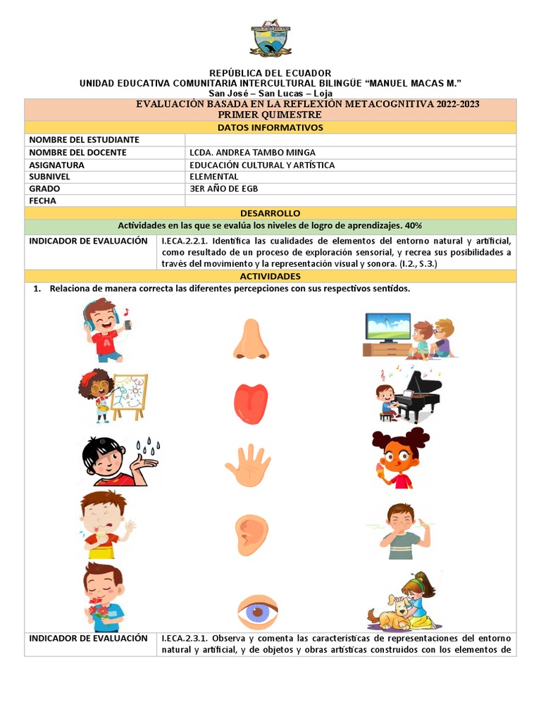 Evaluación Eca | PDF | Evaluación | Modificación de comportamiento
