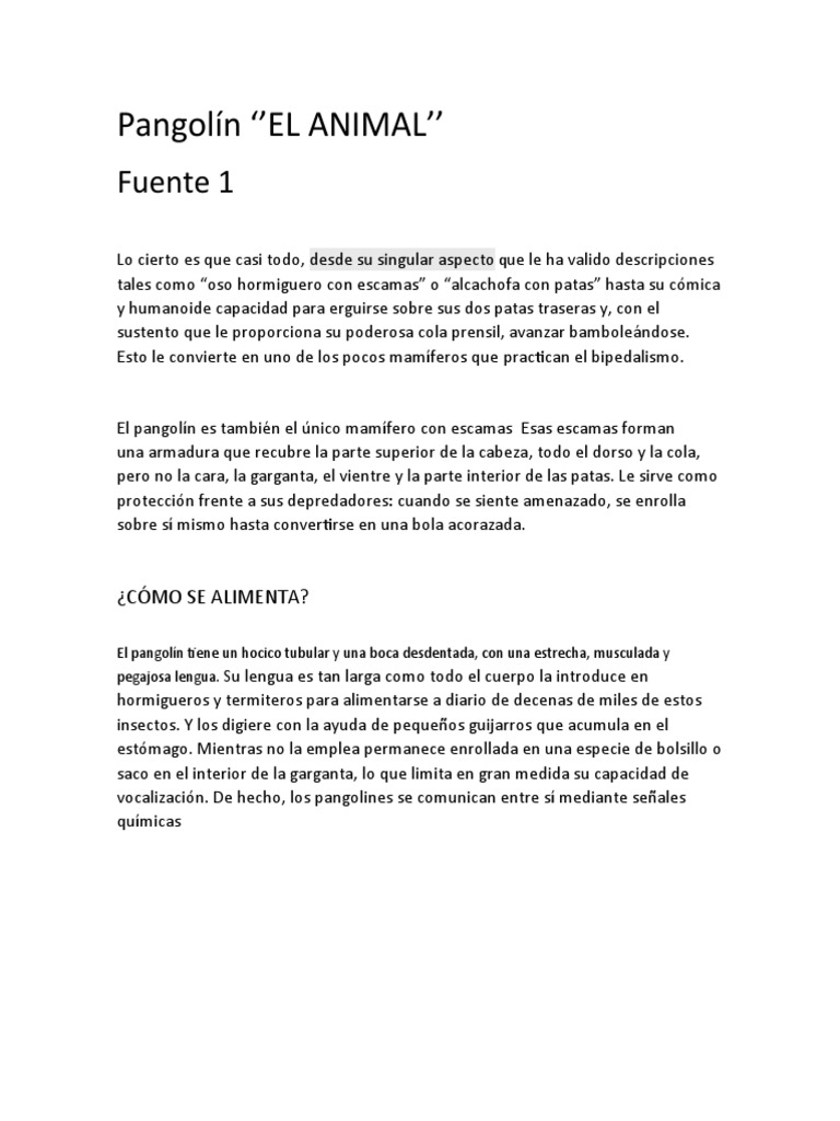 Pangolín | PDF | Organismos