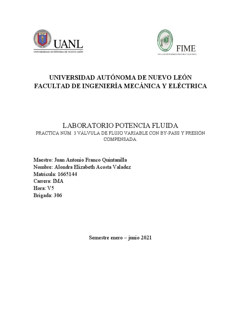 Práctica #3 Lab Potencia Fluida | PDF | Presión | Máquinas