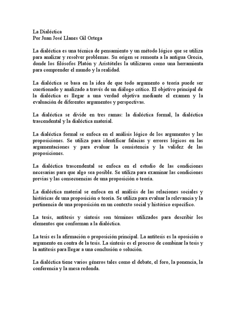 Dialéctica en la Antigua Grecia | PDF | Dialéctico | Lógica