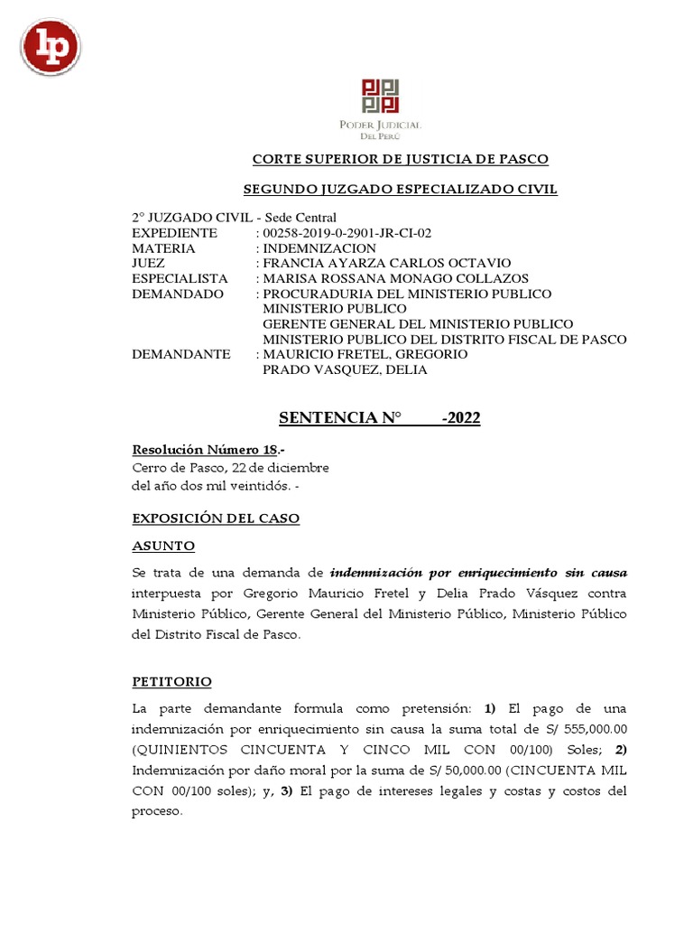 Expediente 00258 2019 0 2901 JR CI 02 LPDerecho | Descargar gratis PDF ...