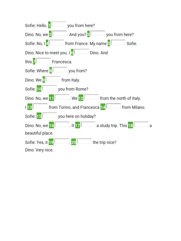 Verb To Be Exercise Practice | PDF