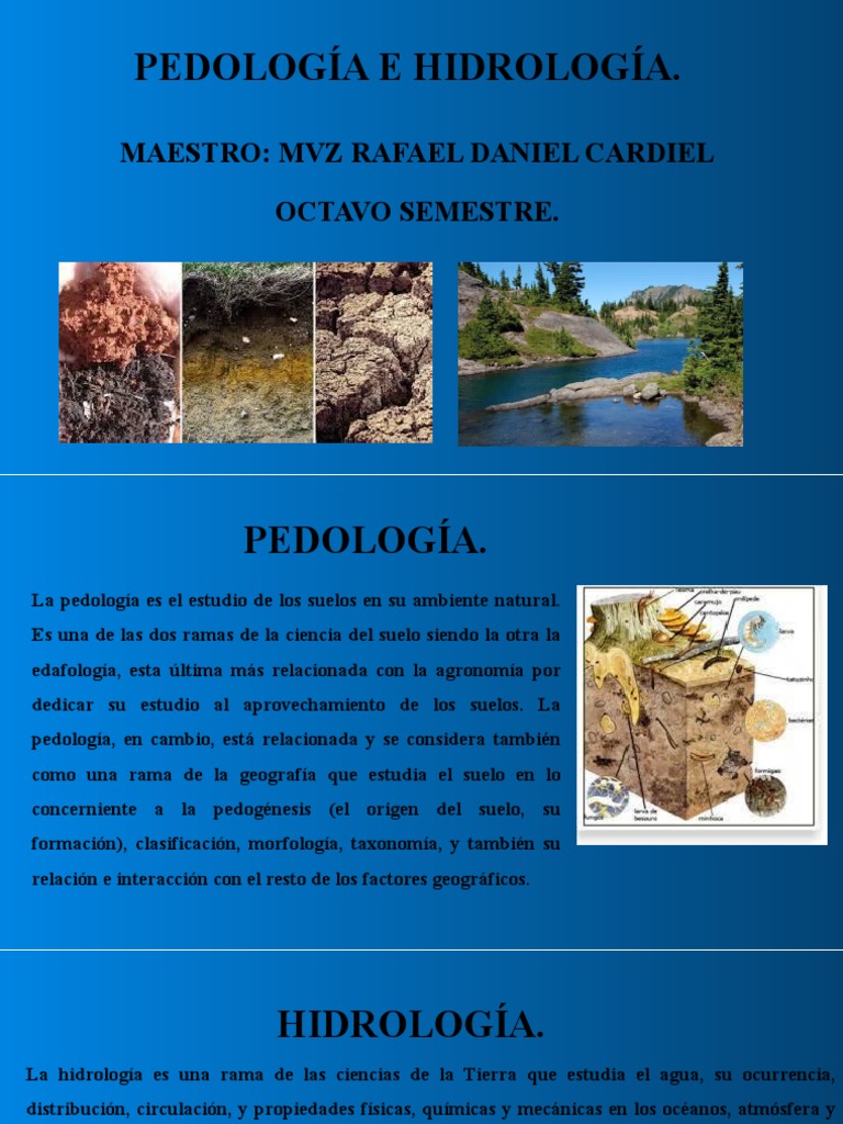 Pedología e Hidrología | PDF | Suelo | Agua subterránea